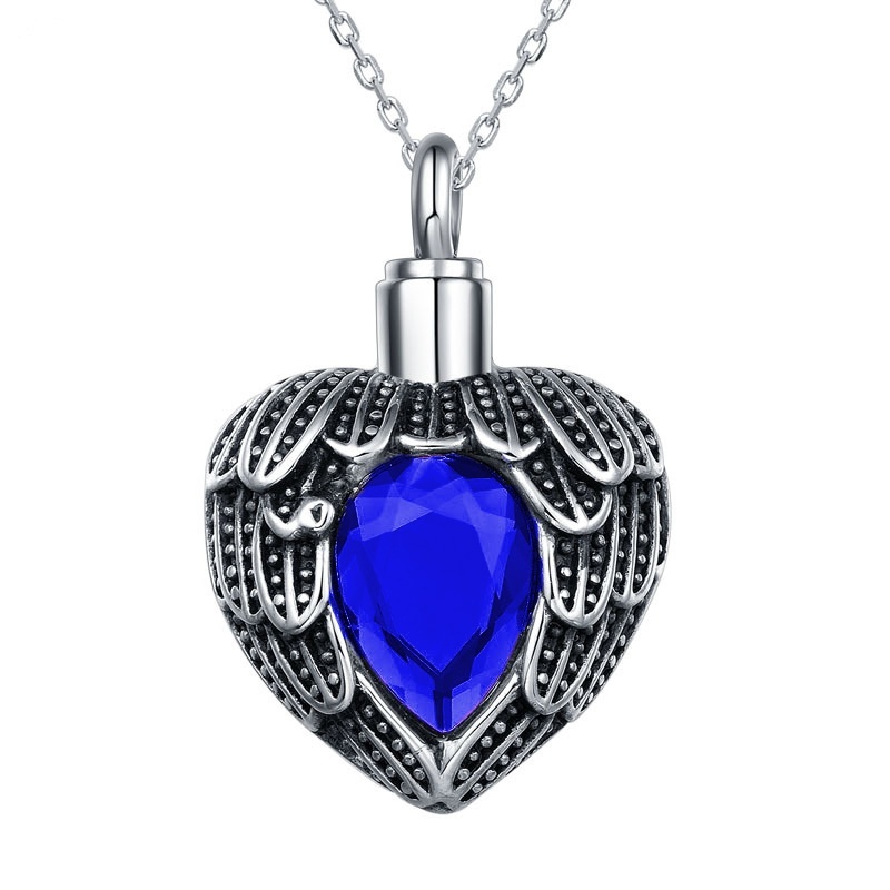 Hold Heart Urn Cremation Jewelry Blue Rhinestone Urn Pendant For Pet ...
